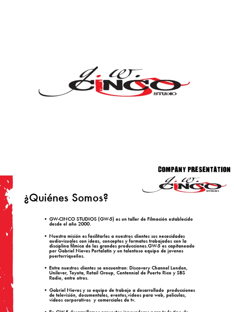 Gabriel Nieves de GW Cinco Studio | PDF | Radiodifusión | Tecnología de ...