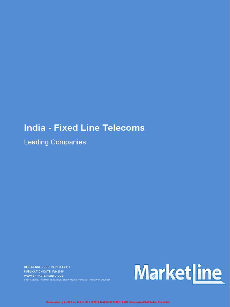 Fixed Line Telecoms in India - Leading Companies | PDF | Electronics ...