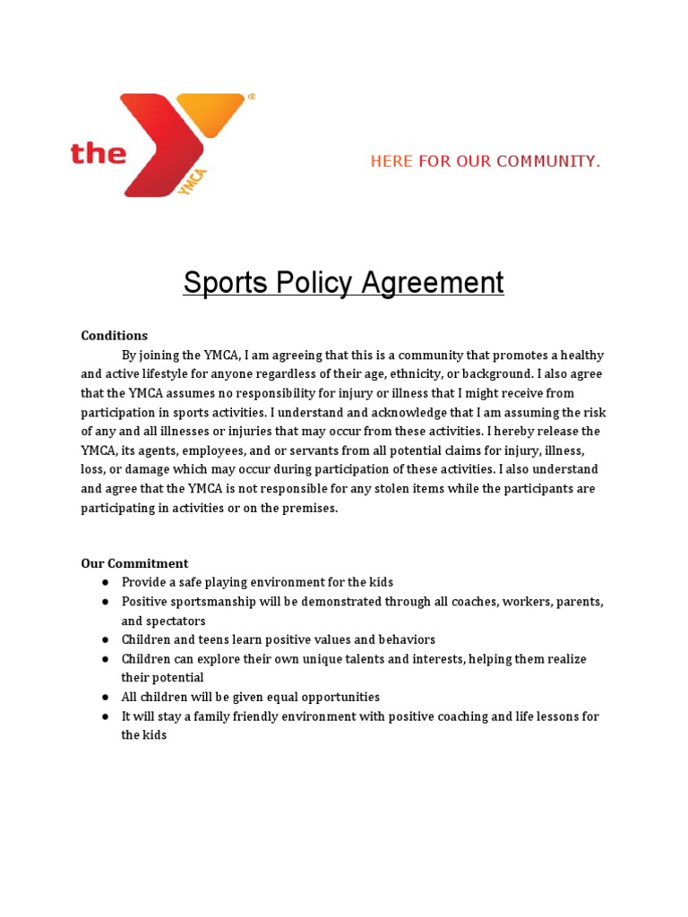 Sports Policy Agreement | PDF