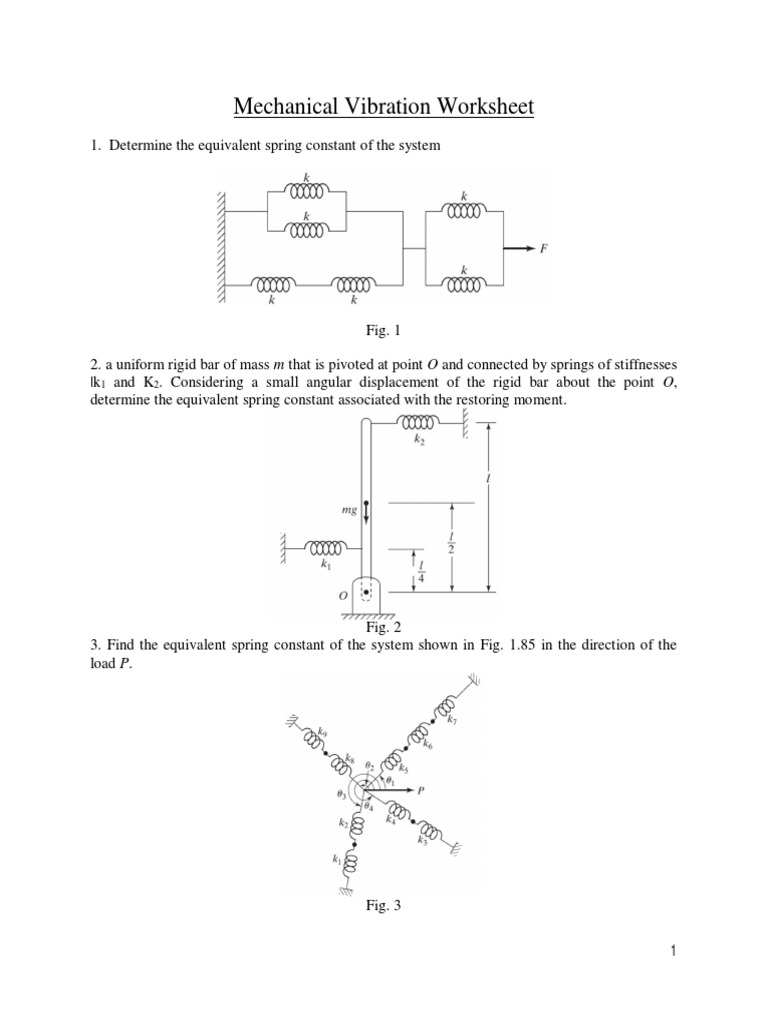 Mechanical Vibration Worksheet | PDF | Rotation Around A Fixed Axis ...