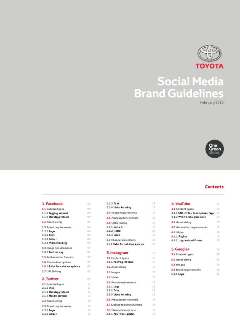 TOYOTA Social Brand Guidelines | PDF | Vine (Service) | Hashtag
