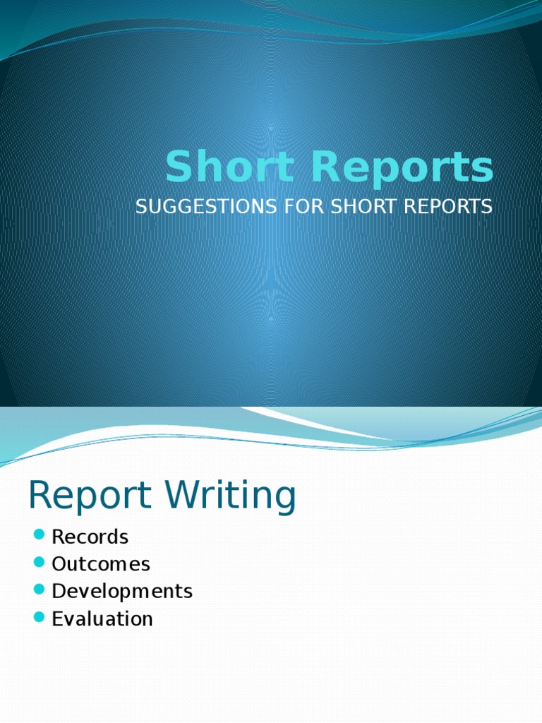 Suggestions For Short Reports | PDF