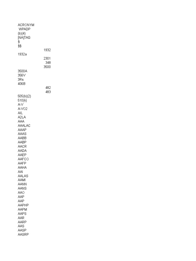Acronyms | PDF | Clinical Trial | Pharmaceutical Drug