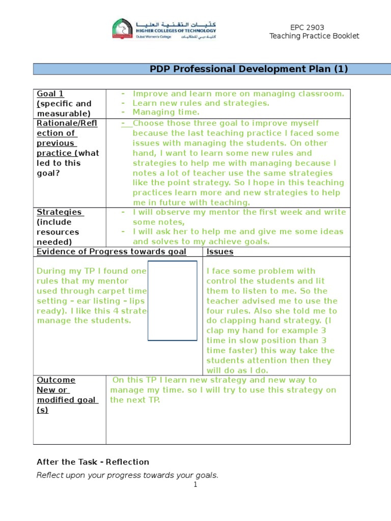 PDP Professional Development Plan 1 2 | PDF