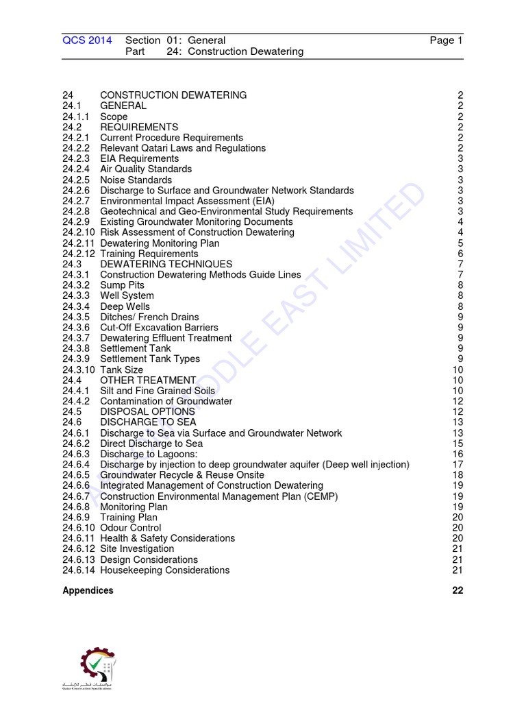 Construction Dewatering Guidelines QCS 2014 | PDF | Environmental ...
