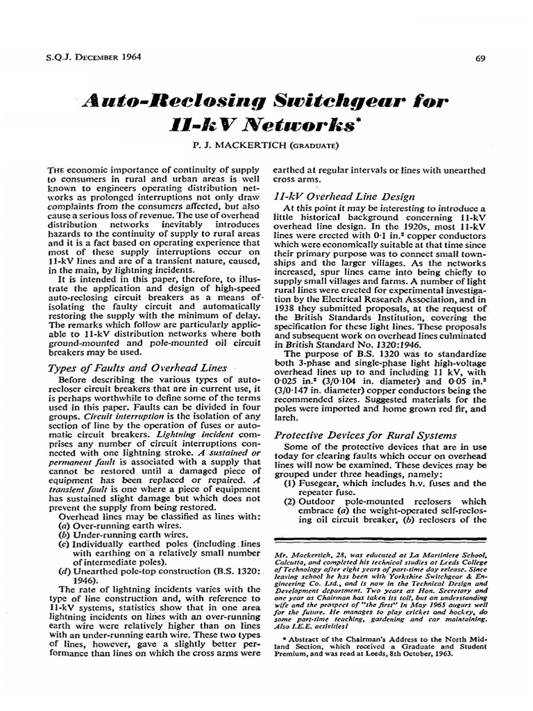 Auto Reclosing | PDF | Relay | Fuse (Electrical)