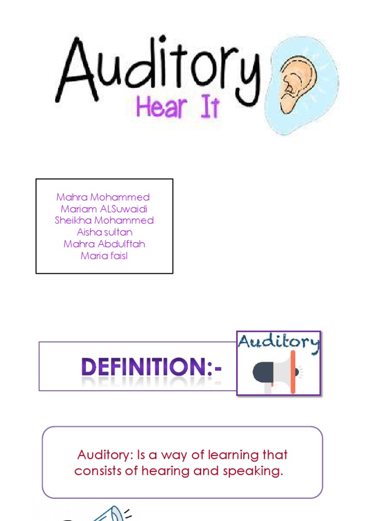 Auditory Learning Techniques and Activities | PDF