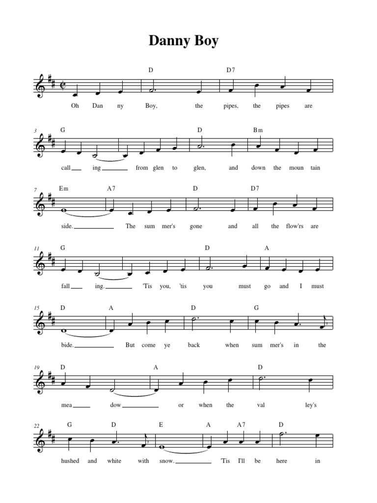 "Danny Boy" - Lead Sheet | PDF