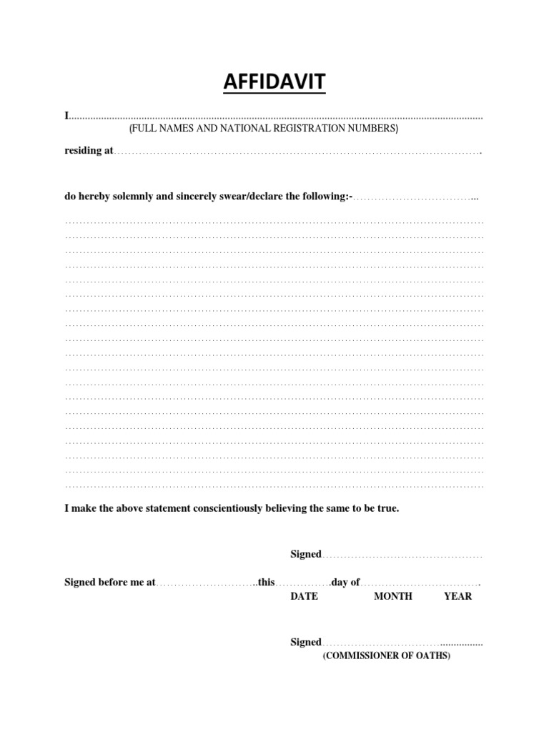 Affidavit: (Full Names and National Registration Numbers) | PDF