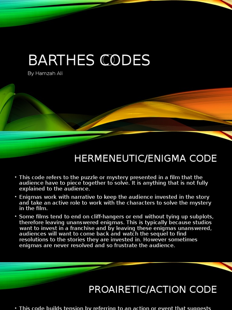Barthes Codes | PDF | Mystery