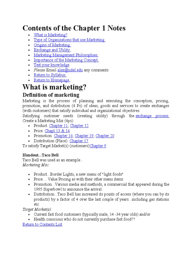 Chapter 1 What Is Marketing | PDF | Marketing | Sales