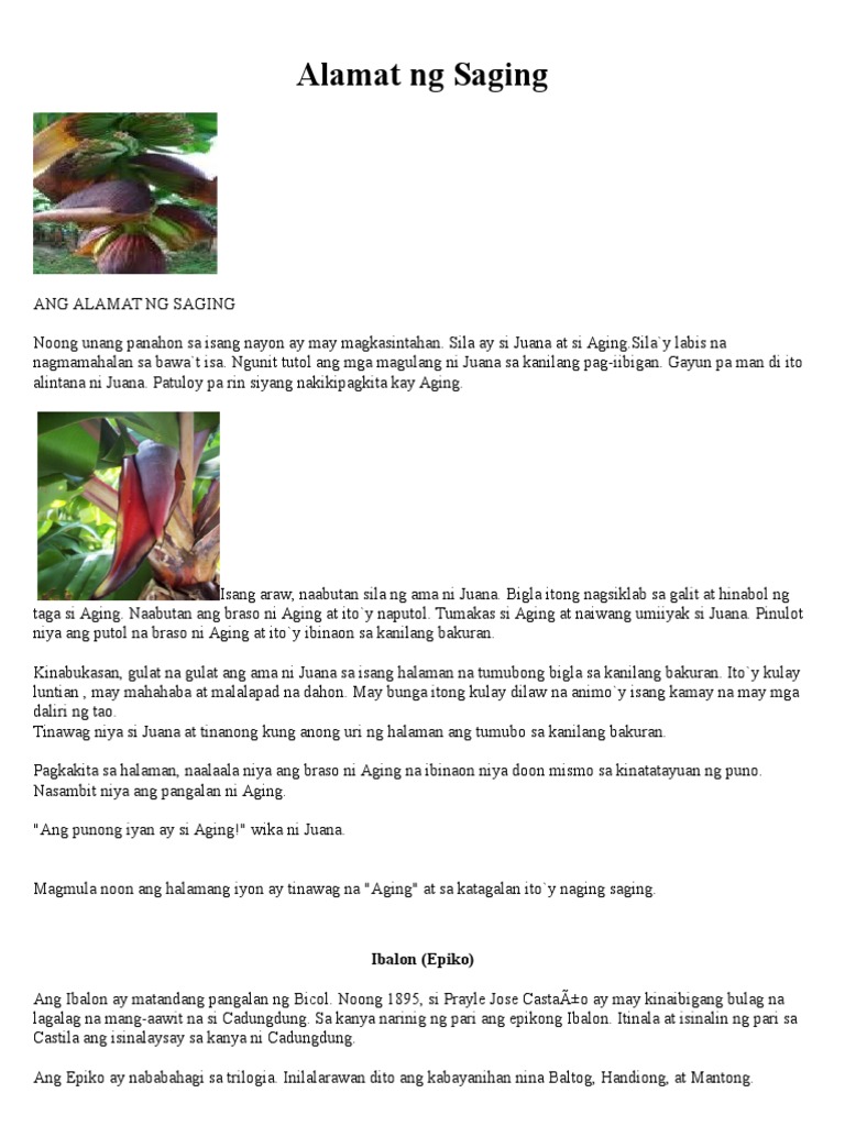Alamat NG Saging | PDF