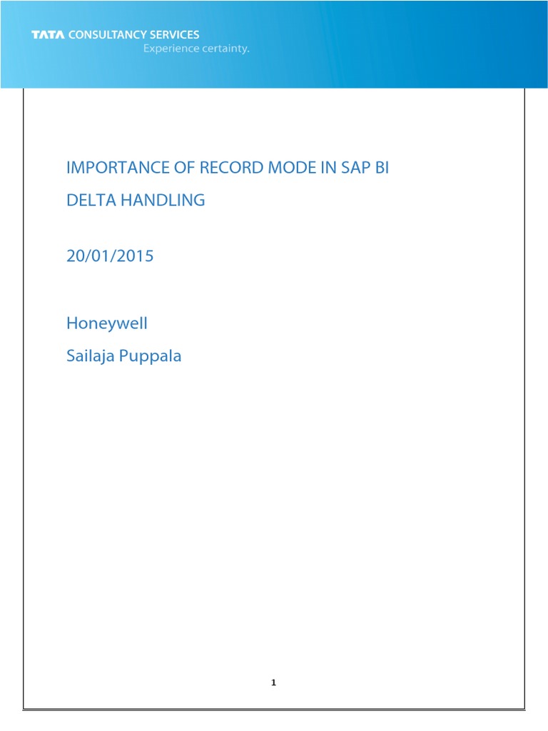 Record Mode in Sap Bi | PDF | Computer Data | Computing