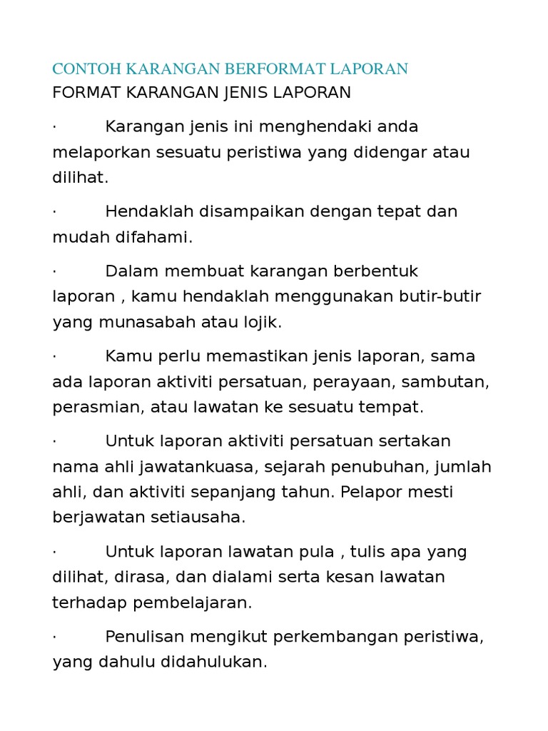 Karangan Berformat Laporan | PDF