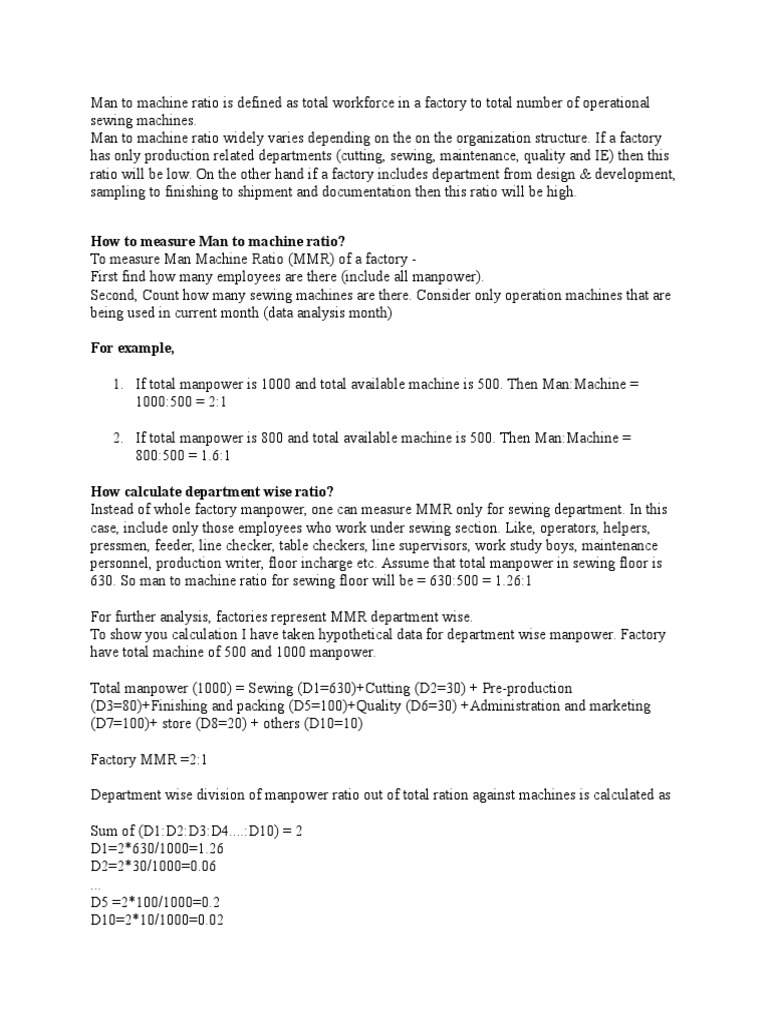 Man To Machine Ratio | PDF | Business