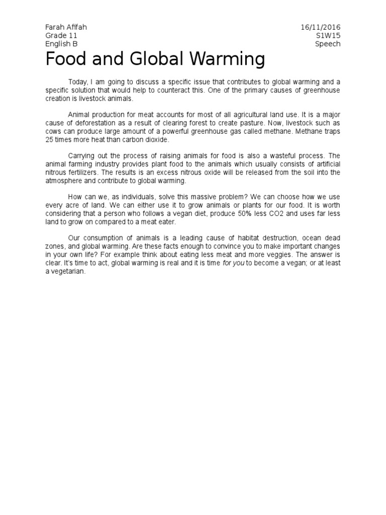 Climate Change Speech | PDF