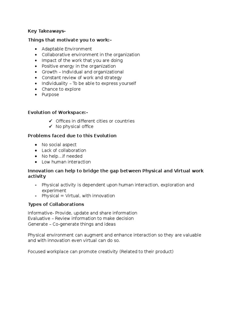 Key Takeaways-Things That Motivate You To Work | PDF