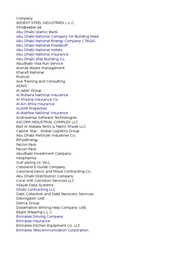 GCC Companies and Contacts | PDF