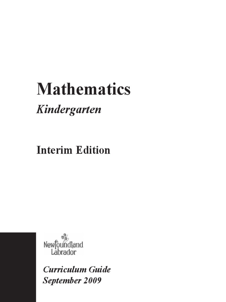 Kindergarten Math Guide | PDF | Curriculum | Mental Image
