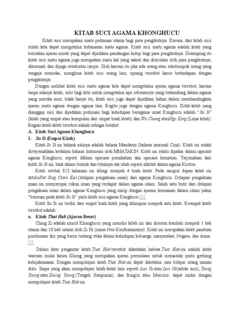 Kitab Suci Agama Khonghucu | PDF