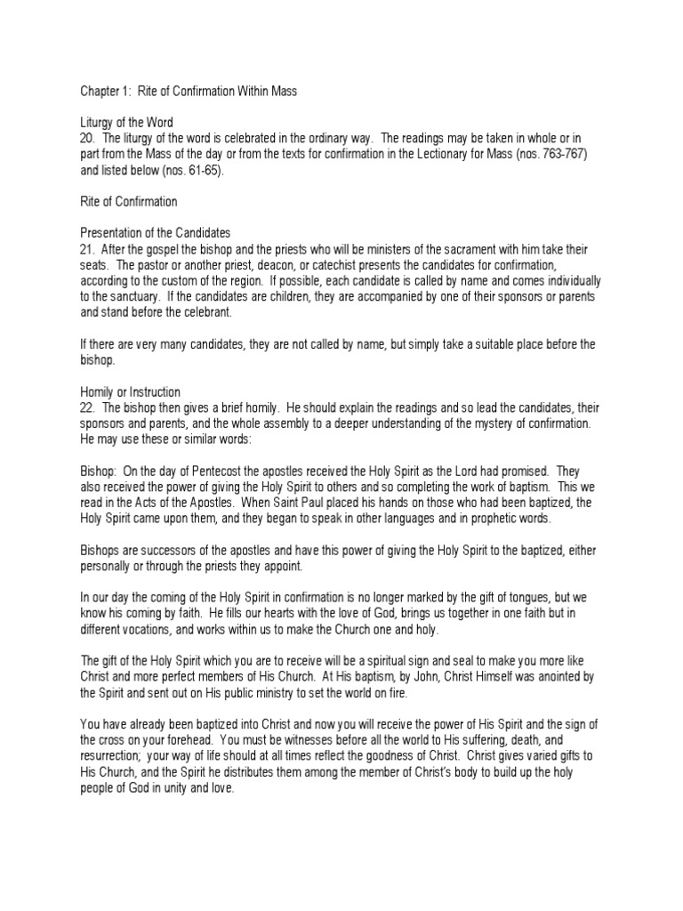 Sacrament of Confirmation | PDF | Confirmation | Eucharist