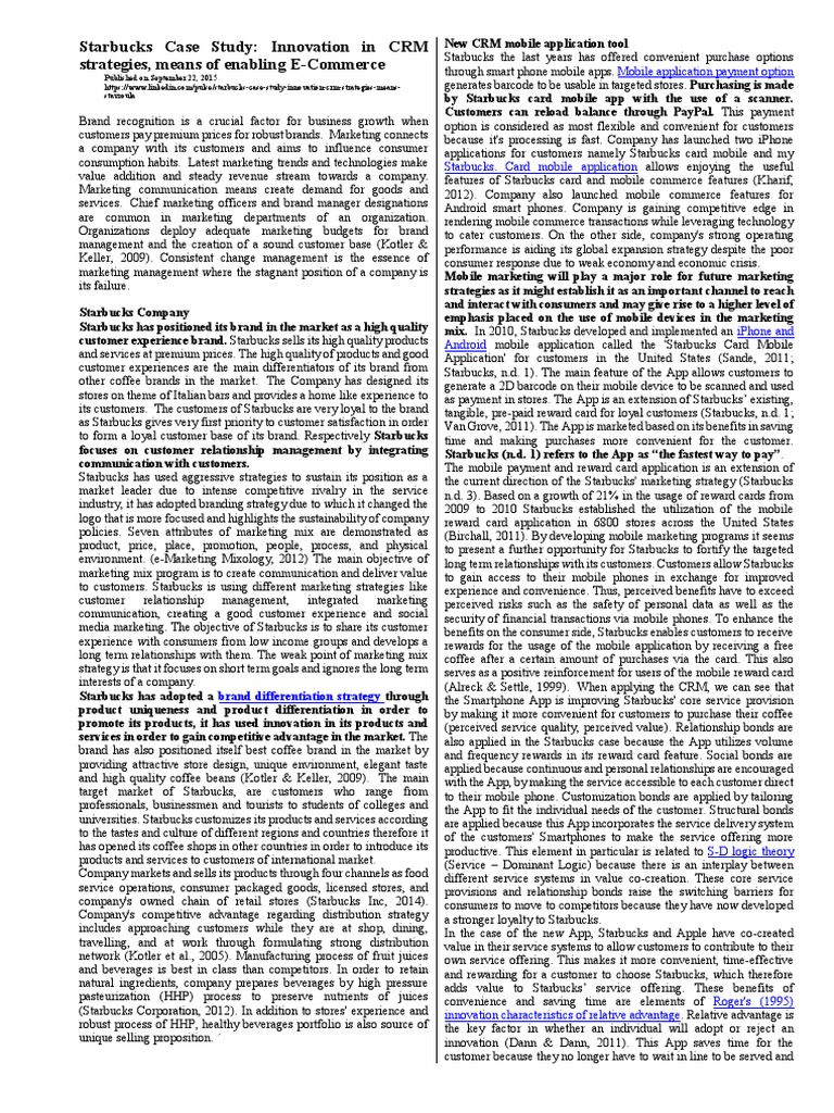 Starbucks Case Study | PDF | Brand | Strategic Management