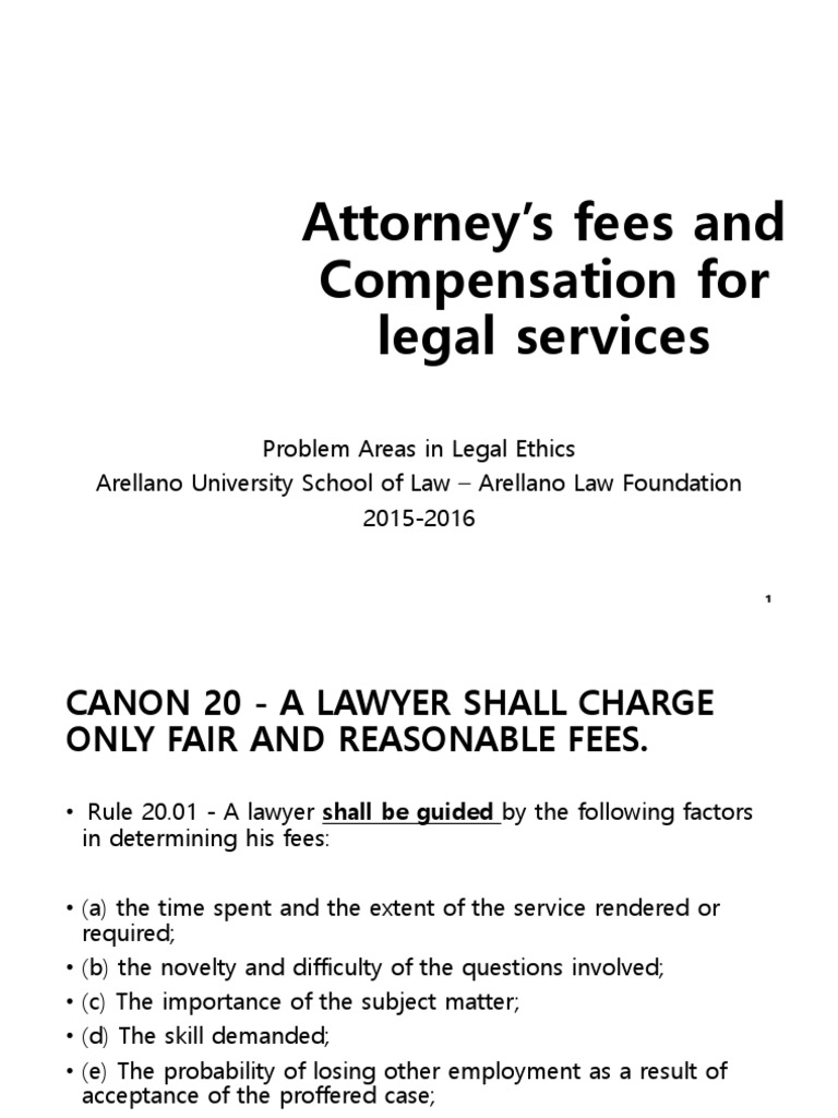 D - Attorney's Fees and Compensation For Legal Services | PDF | Lawyer ...