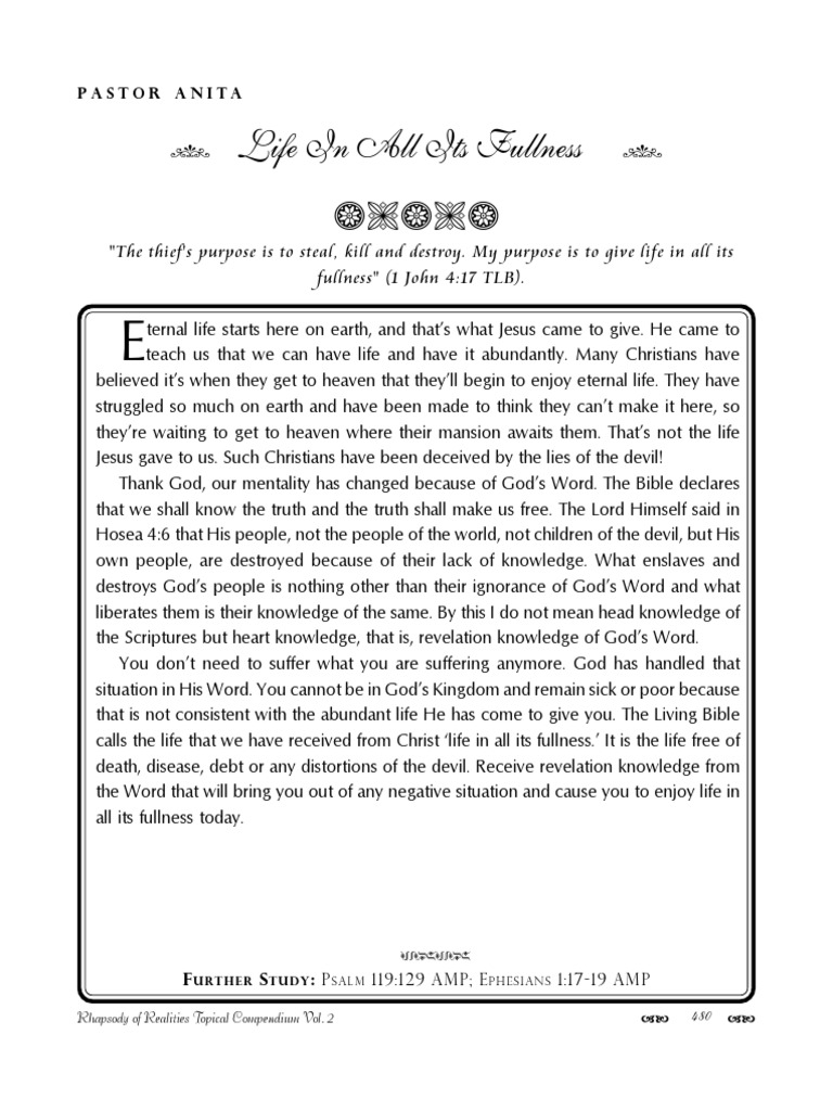 Life in All Its Fullness | PDF