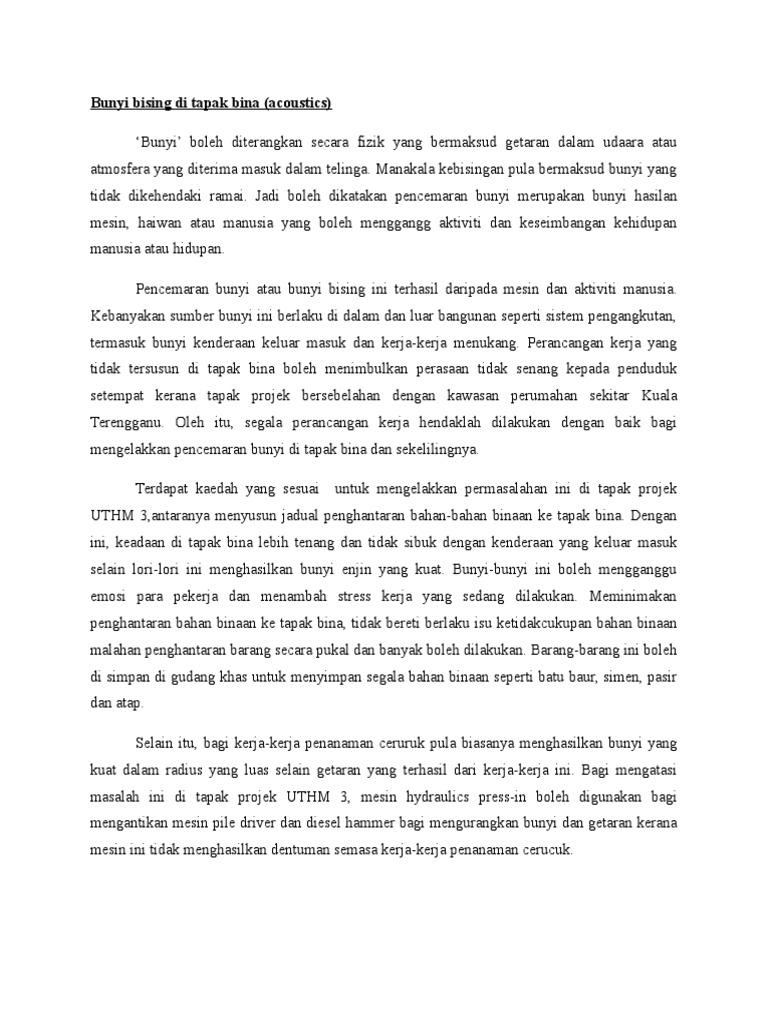 Bunyi Bising Di Tapak Bina | PDF
