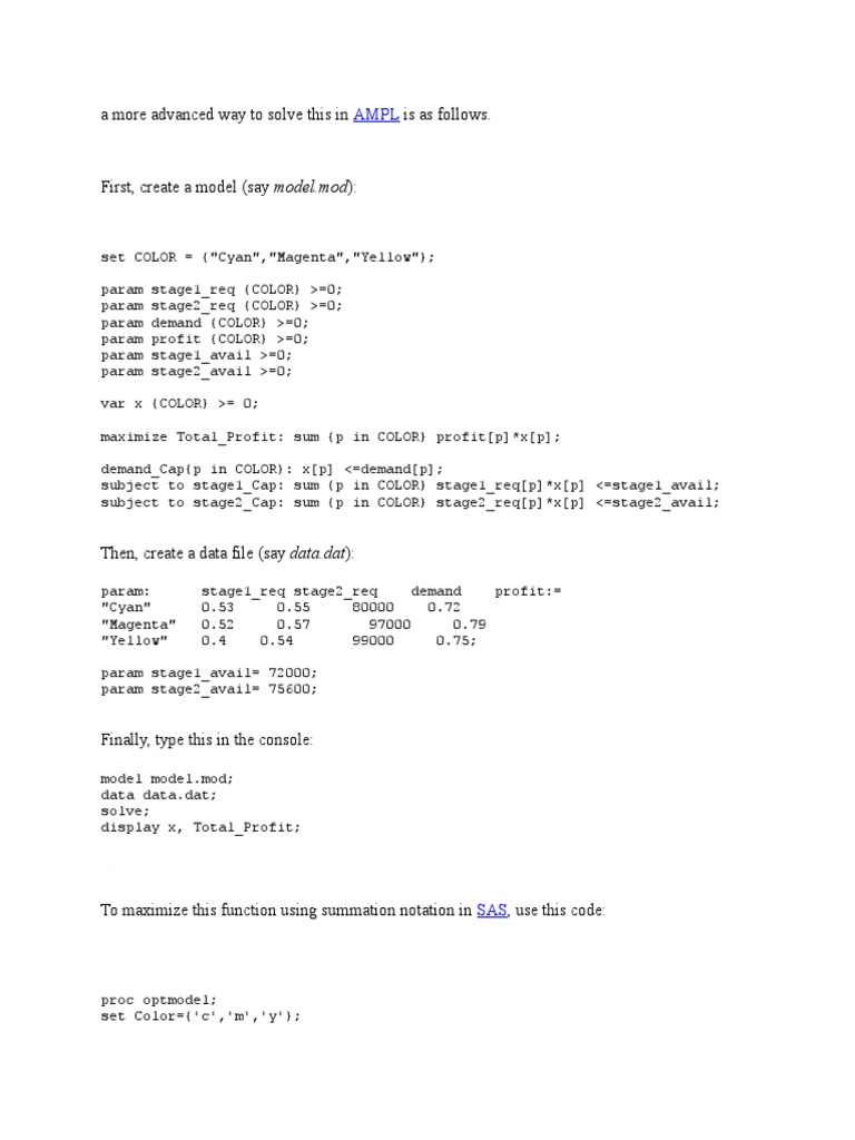 Sas and Ampl | Download Free PDF | Computer Programming | Teaching ...