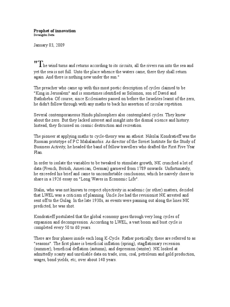 The Prophet of Long Cycles: Nikolai Kondratieff and his Theory of 50-60 ...