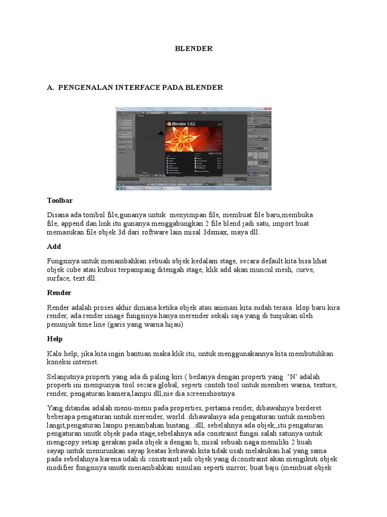 Pengenalan Interface Pada Blender | PDF