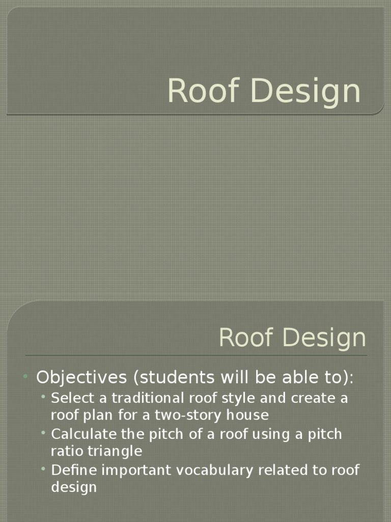 Roof Design | PDF | Roof | Slope