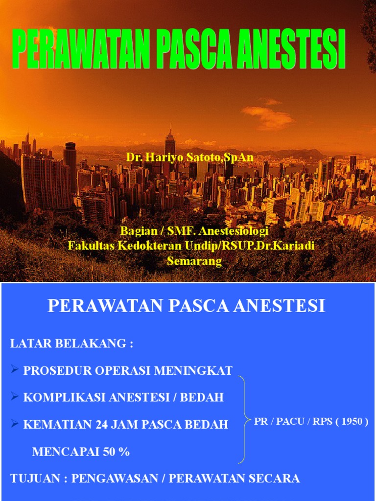 Perawatan Pasca Anestesi | PDF