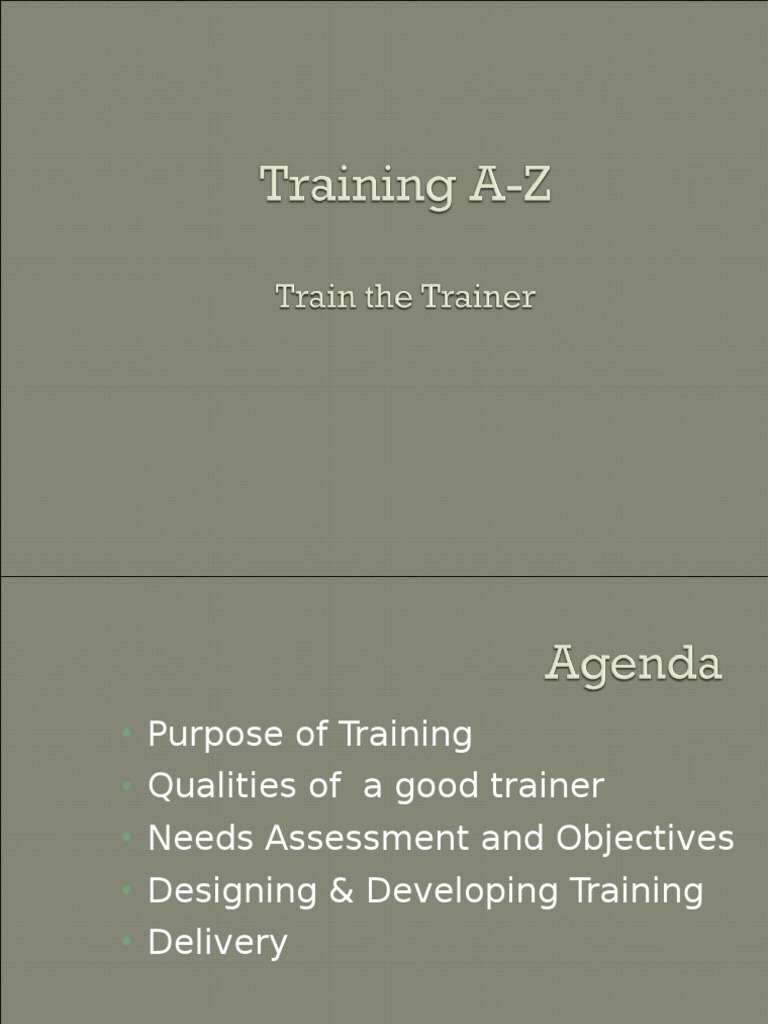 Train The Trainer Power Point Presentation | PDF | Facilitator | Expert