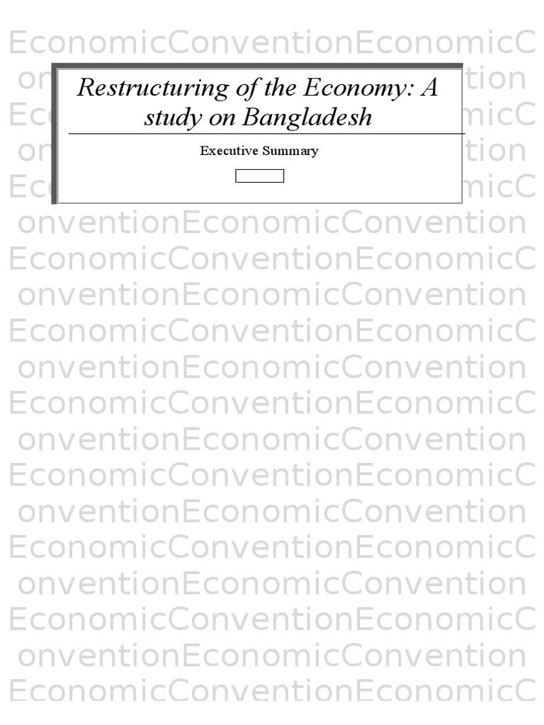 Executive Summary Restructuring of The Economy A Study On Bangladesh | PDF | Financial Crisis Of ...