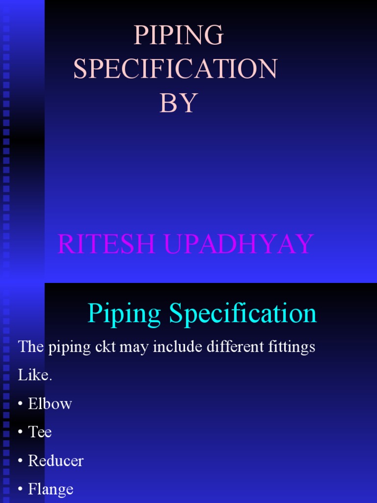 Piping Specification 1 | PDF | Valve | Gas Technologies