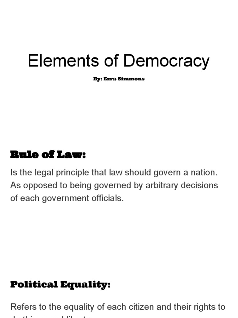 Elements of Democracy | PDF