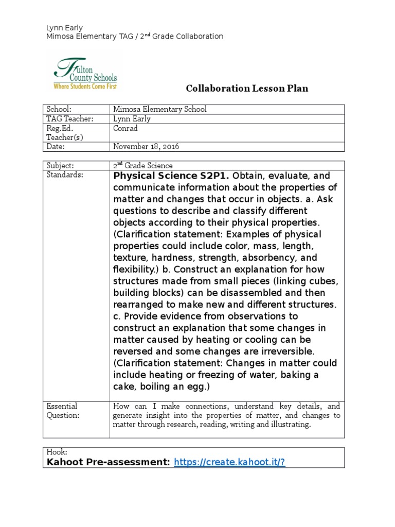 2nd Grade Science Matter Early | PDF | Mixture | Matter