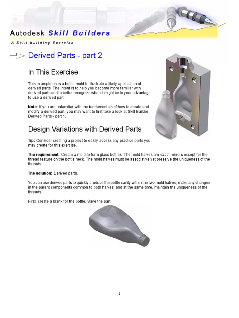 Autodesk Inventor Skill Builder Derived Parts 2 Pdf Autodesk Computing And Information