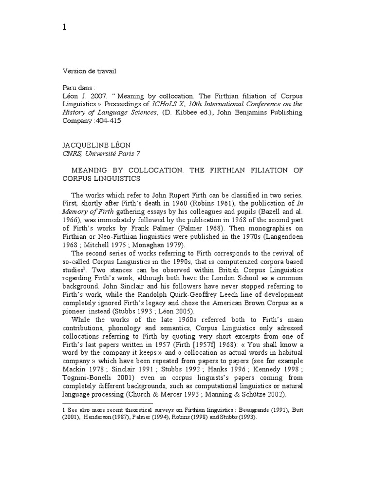 Leon - Meaning by Collocation - The Firthian Filiation of Corpus ...