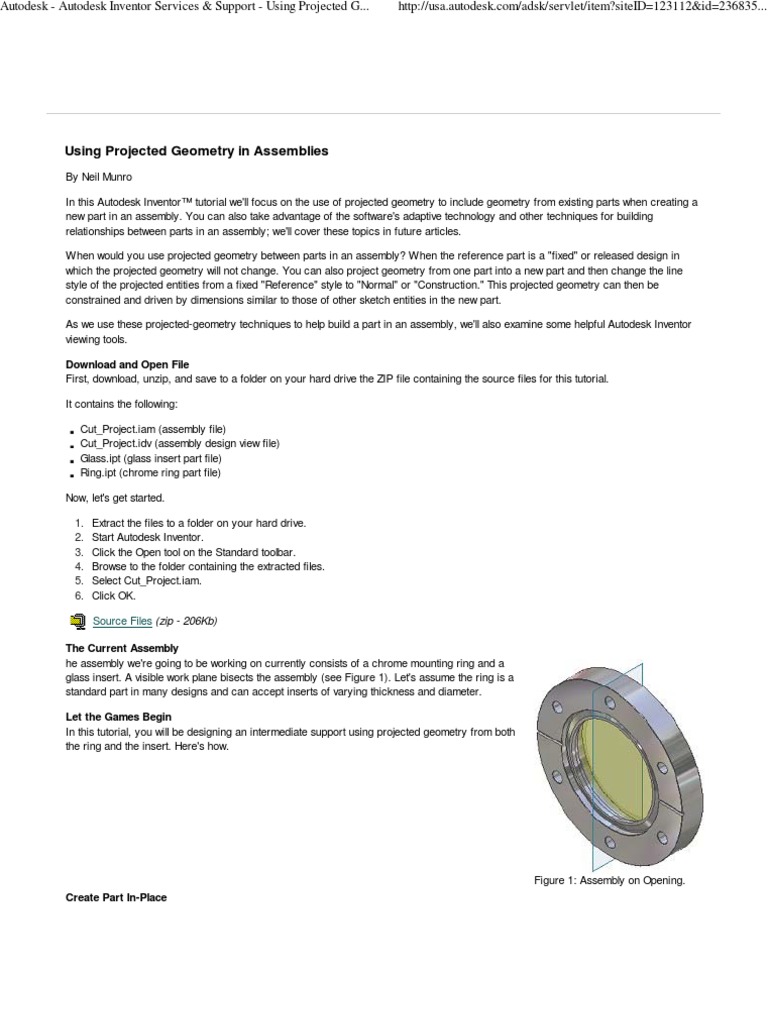 Autodesk Inventor - Using Projected Geometry in Assemblies | Cartesian ...