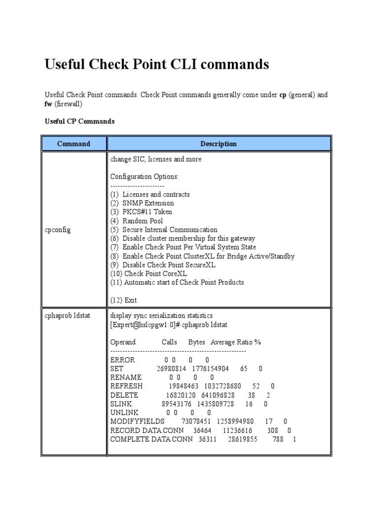Notes Checkpoint CLI Commands | PDF | Firewall (Computing) | Operating ...
