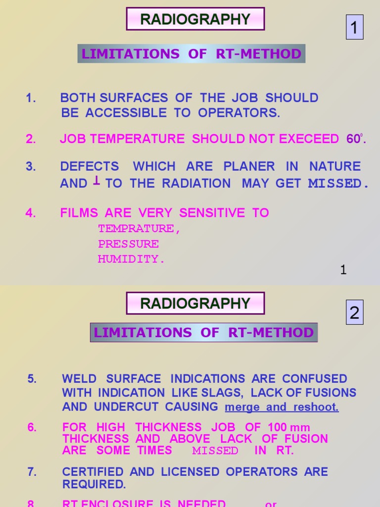 Radiography: Limitations of Rt-Method | PDF | Radiation Protection ...