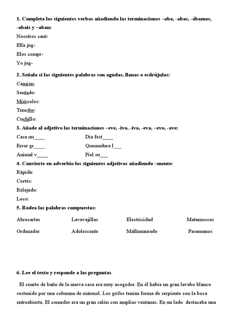 Lengua 4 Primaria | PDF