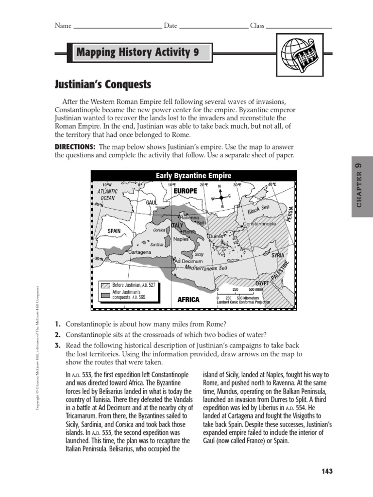Justinian Map Activity | PDF