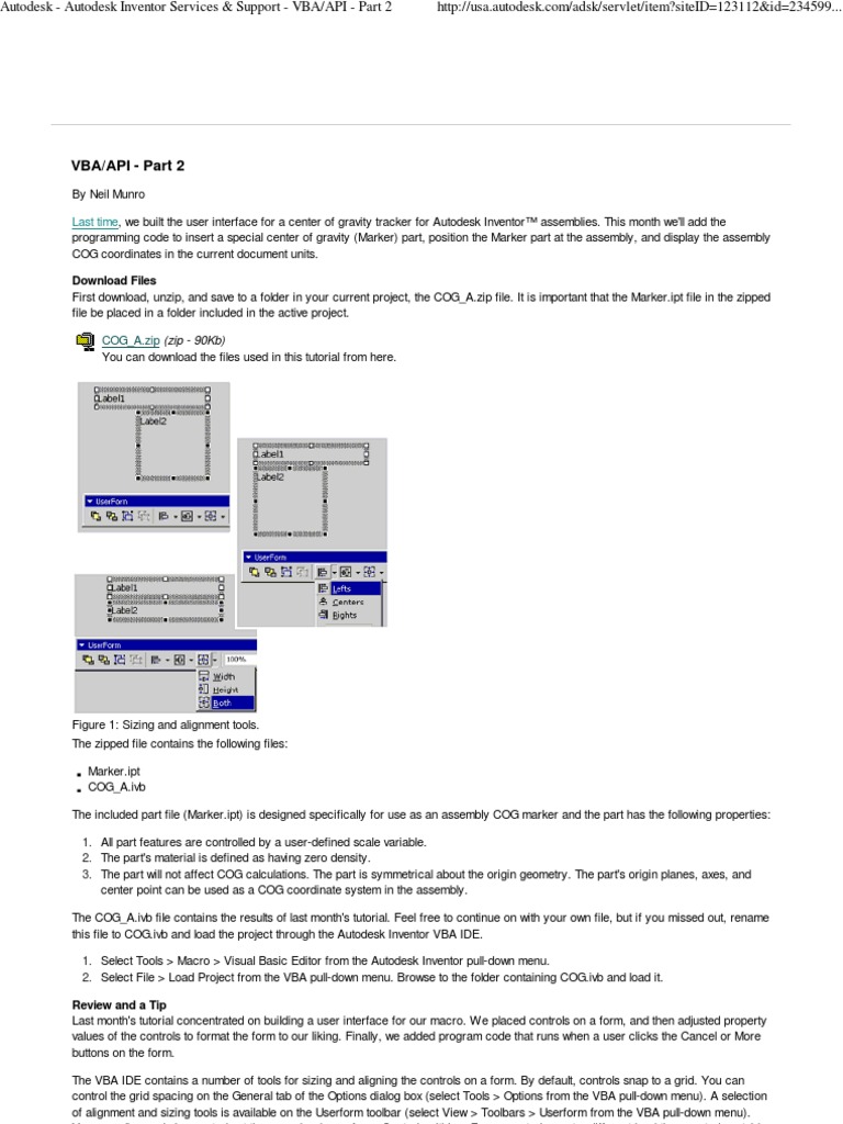 Autodesk Inventor Vba Api Pt2 Pdf Subroutine Variable Computer Science