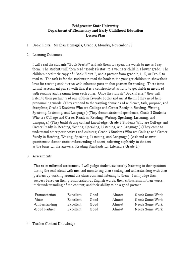 LP - Book Fiesta | PDF | Reading (Process) | Educational Assessment