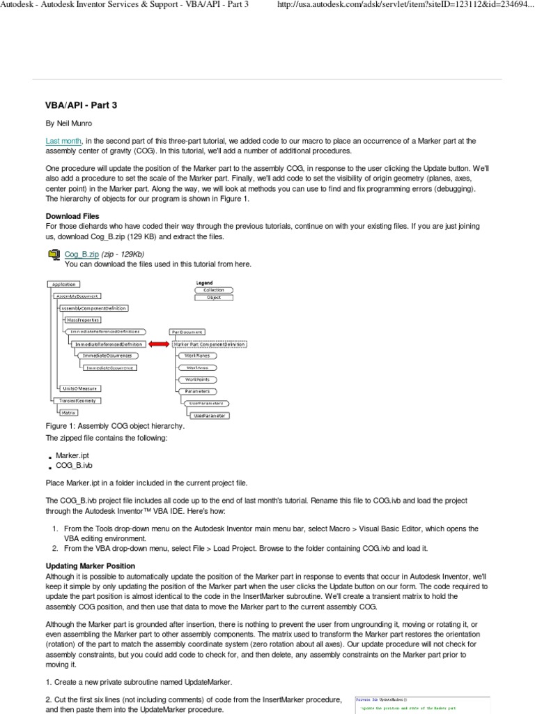 Autodesk Inventor - VBA-api pt3 | Download Free PDF | Subroutine | Visual Basic For Applications
