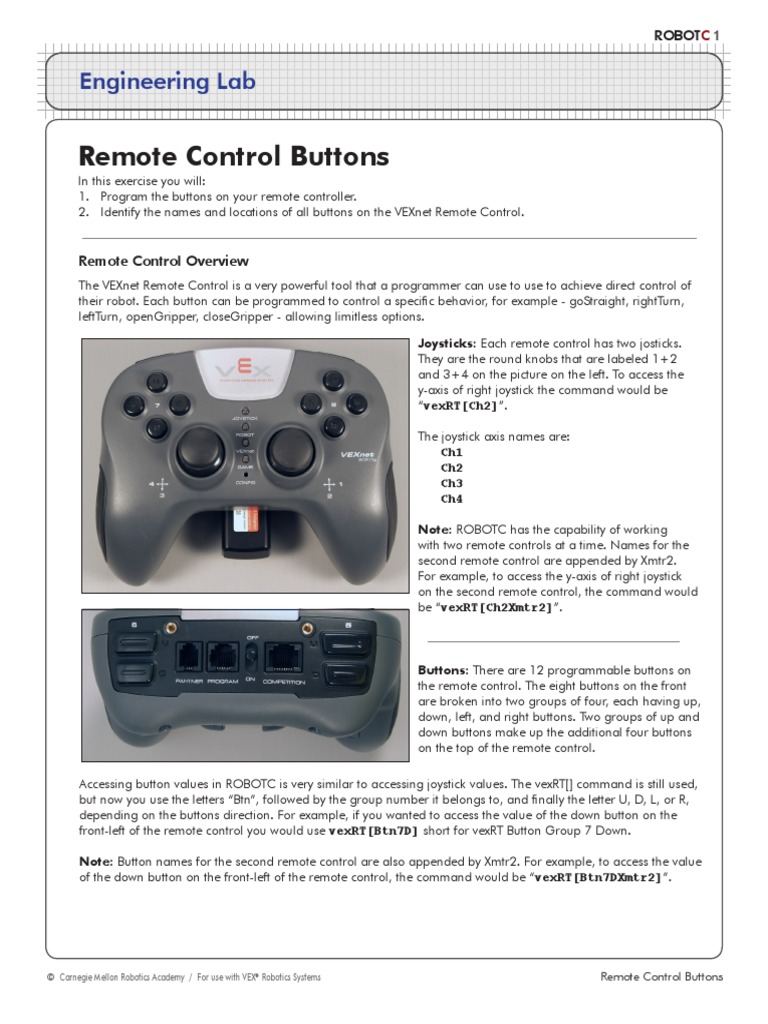 RC Buttons PDF | PDF | Robot | Robotics